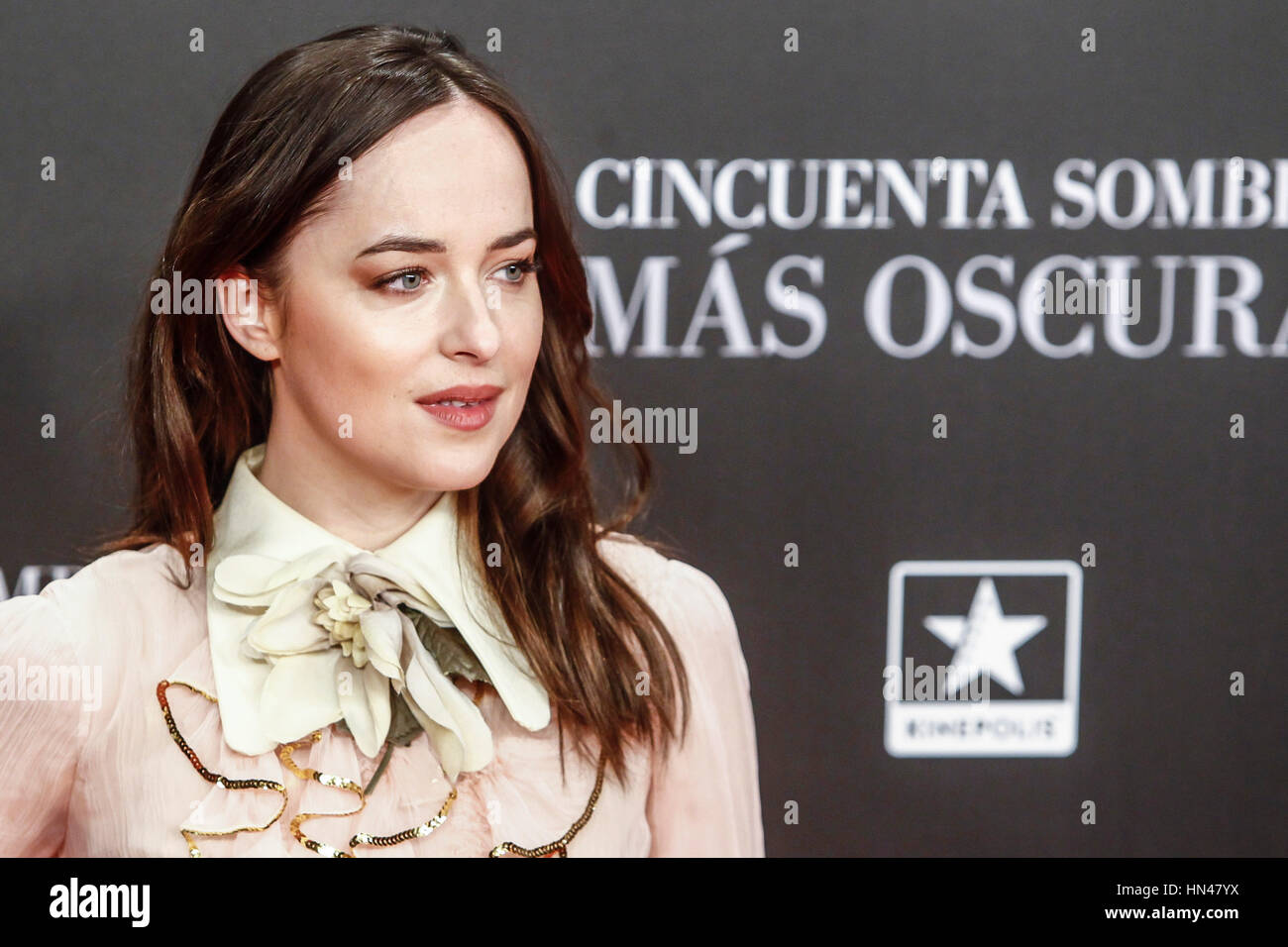 Madrid, Spain. 8th February, 2017. Dakota Johnson at the Fifty Shades ...