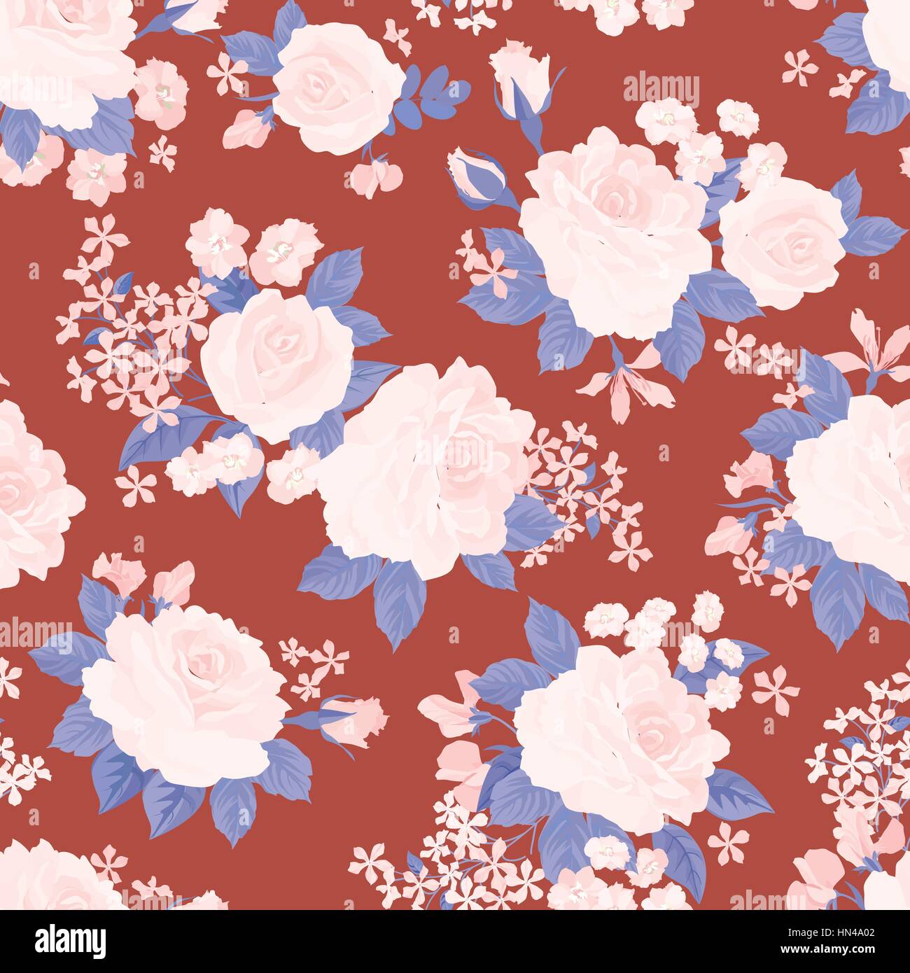 Floral bouquet seamless pattern. Flower posy background. Floral ...