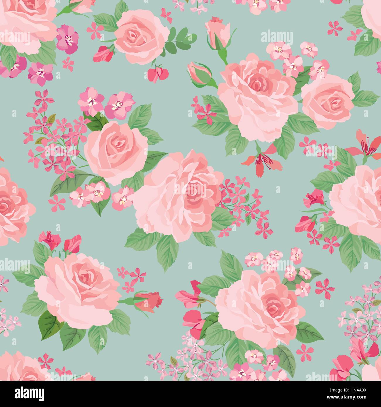 Floral bouquet seamless pattern. Flower posy background. Floral ...