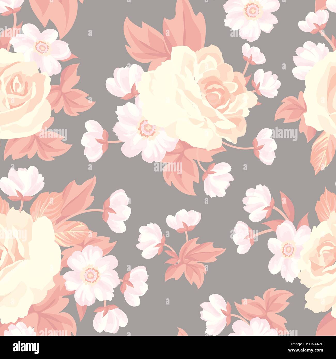 Floral bouquet seamless pattern. Flower posy background. Floral ...