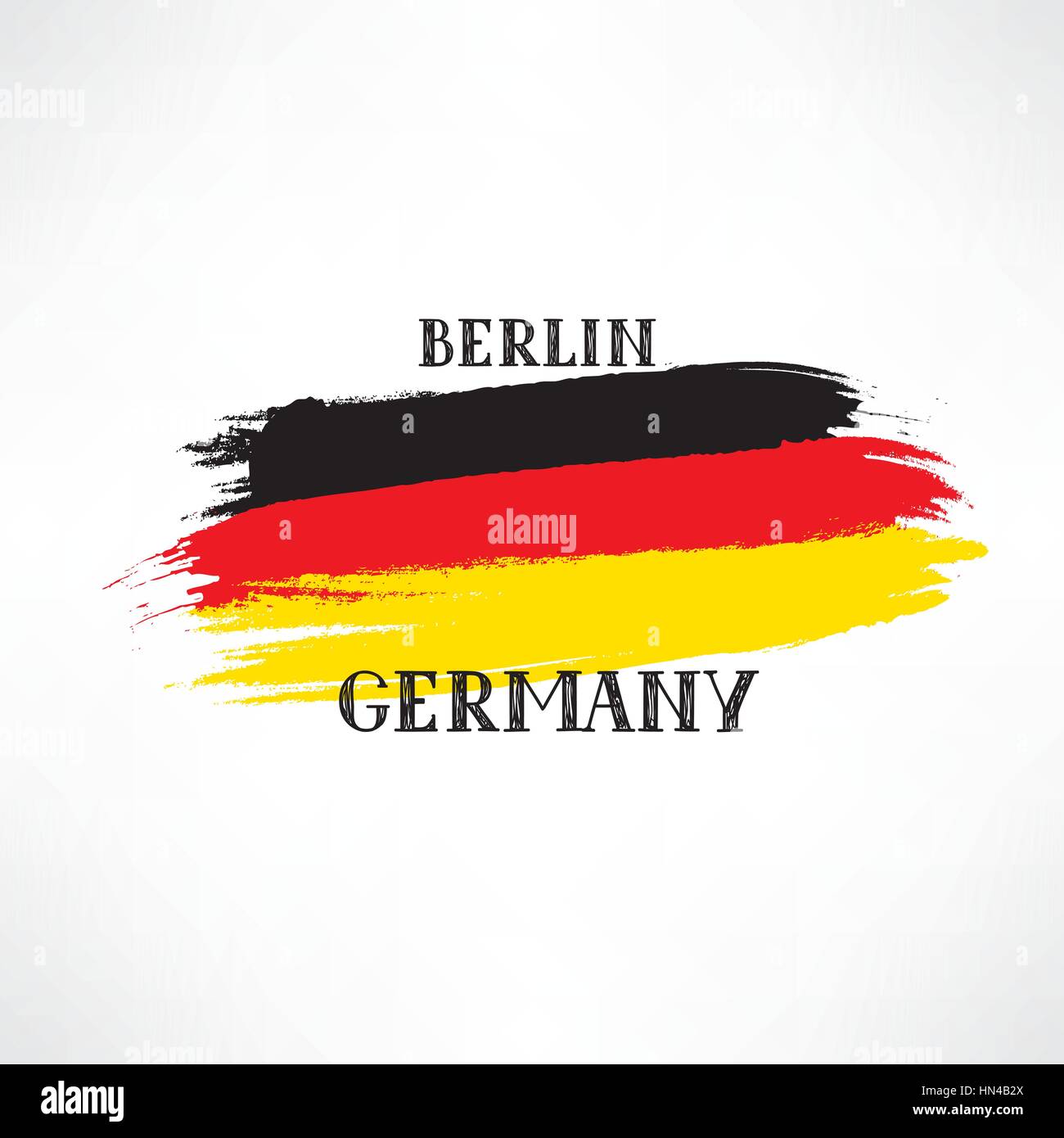 Grunge painted German Flag Sketch with hand drawn lettering. Tavel ...