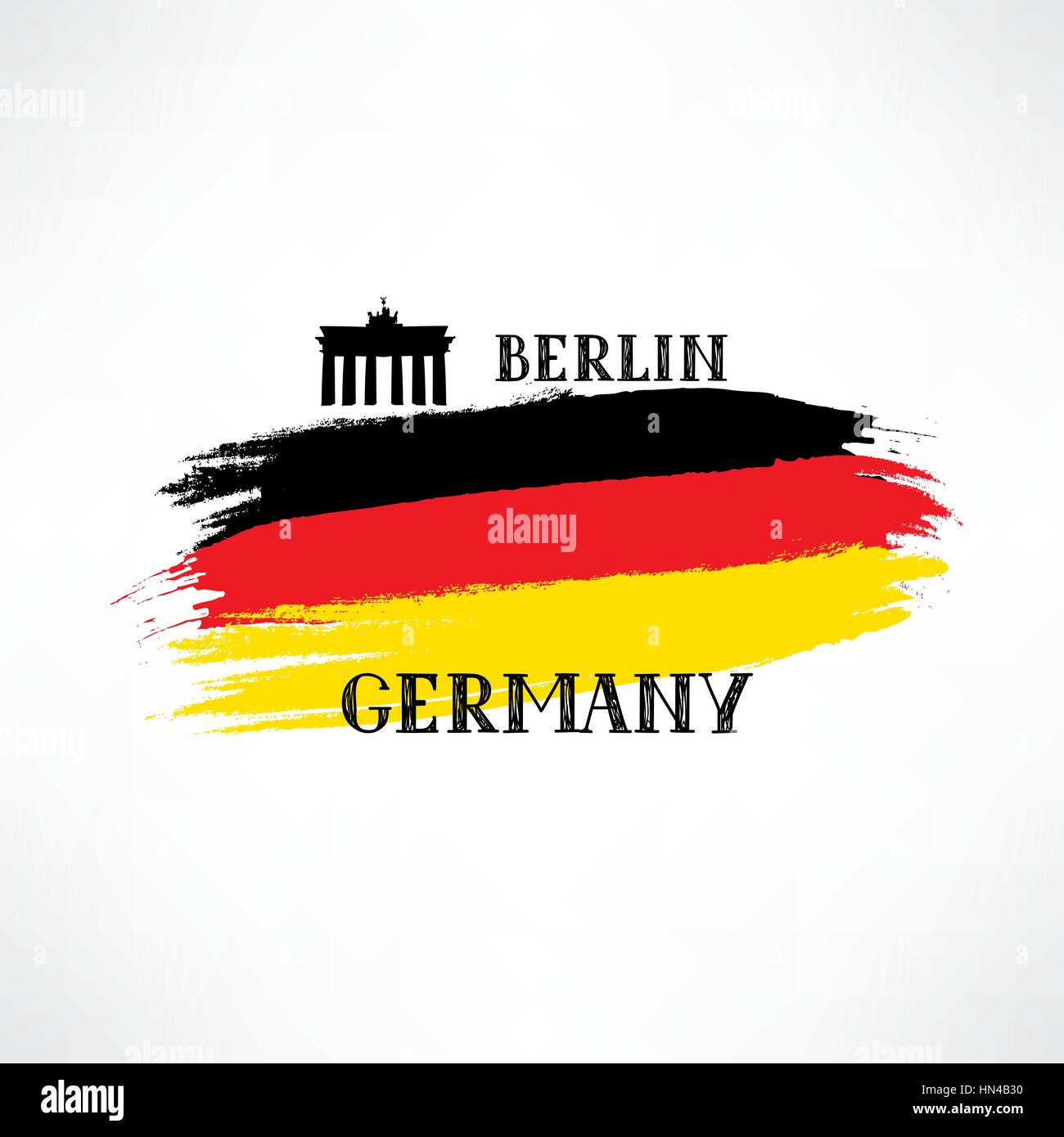 Grunge painted German Flag Sketch with hand drawn lettering and ...