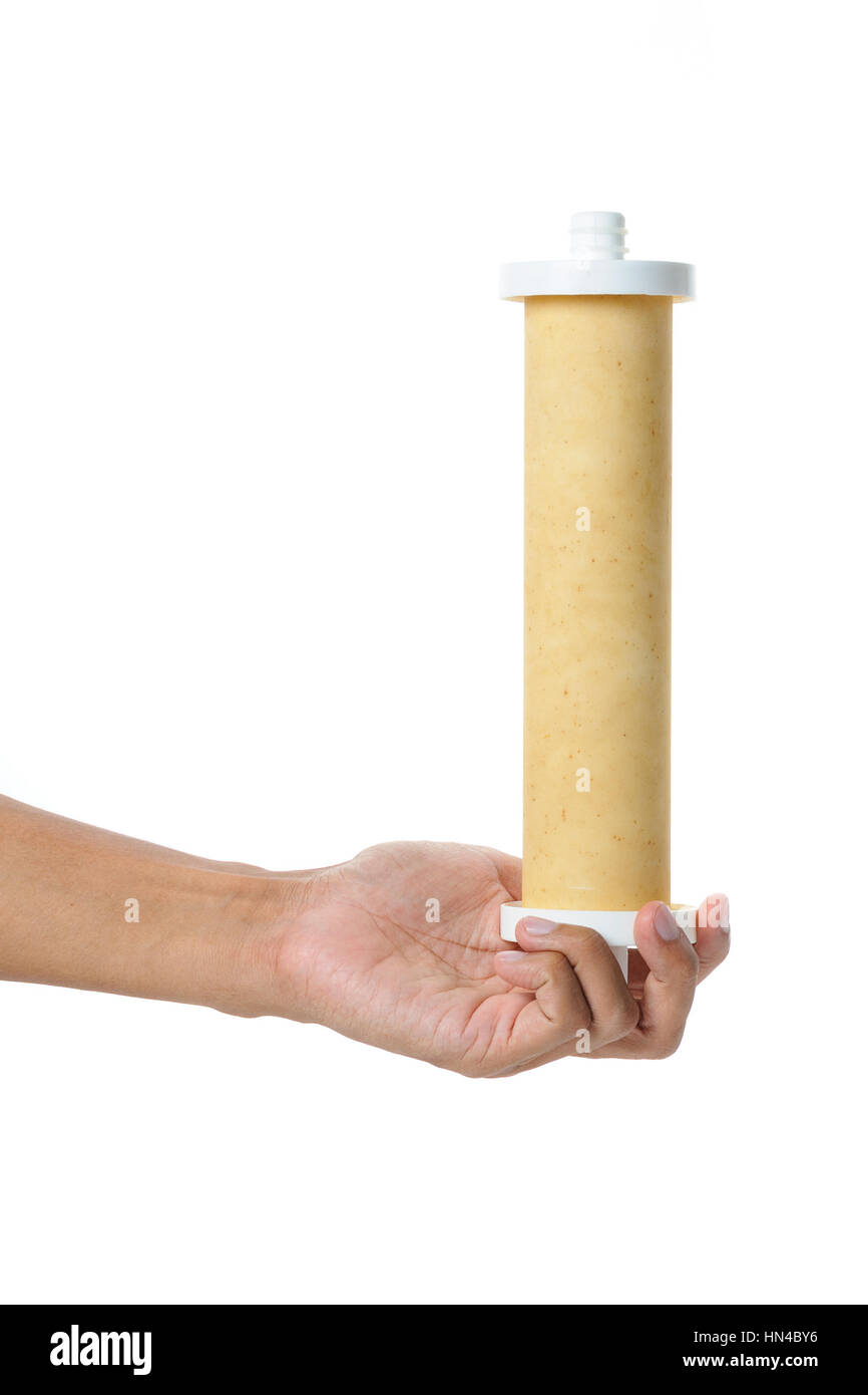 used water filter in human hand Stock Photo - Alamy