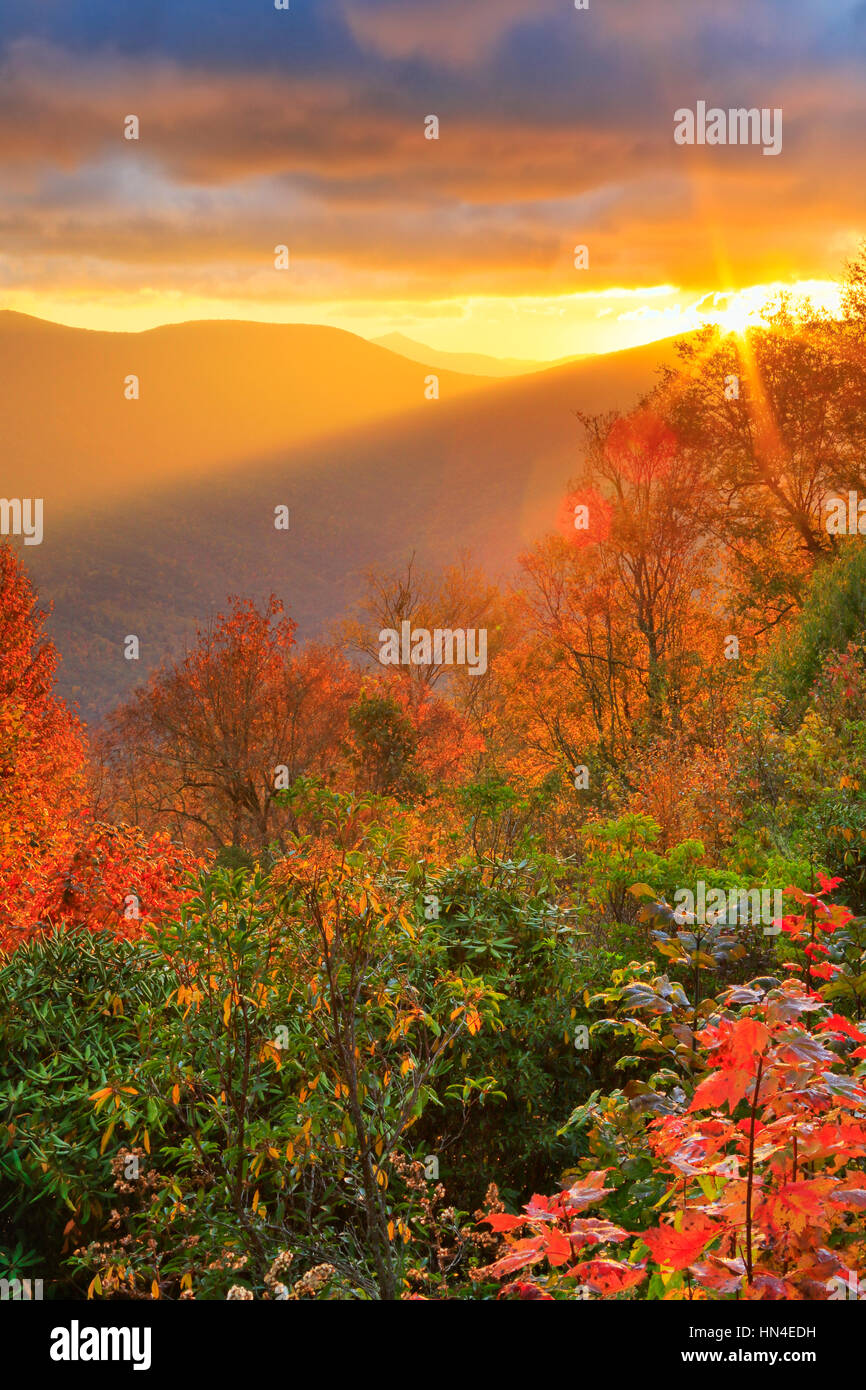 Sunrise, North of Balsum Gap, Blue Ridge Parkway, Grandfather Mountain ...