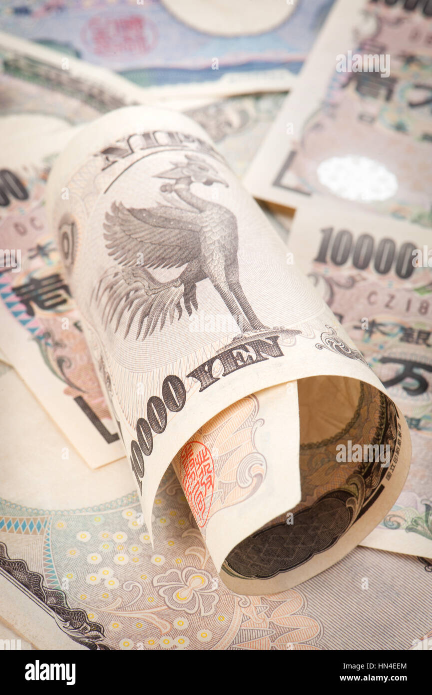 Japanese currency notes , Japanese Yen Stock Photo - Alamy