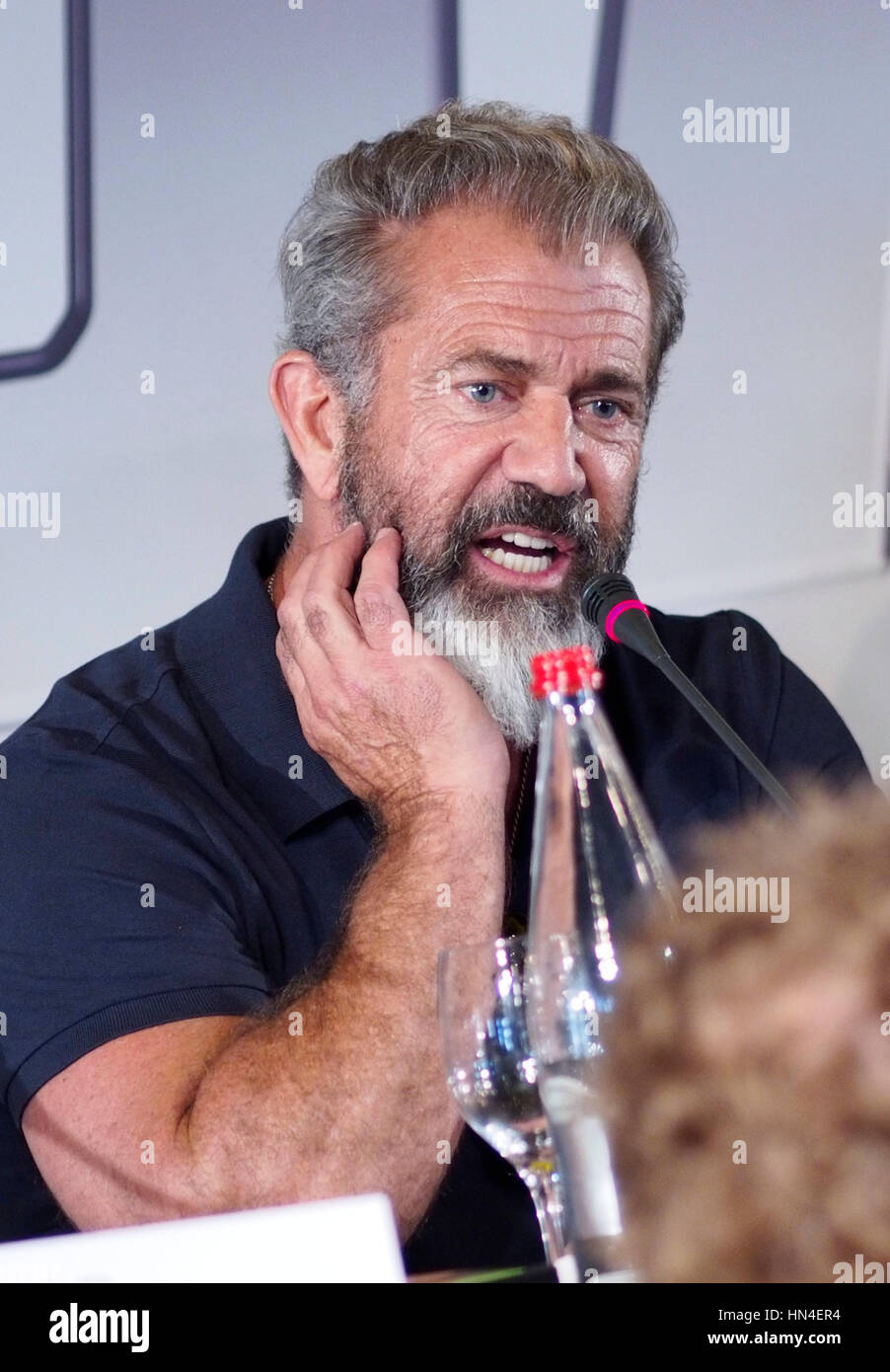 Mel Gibson attends the Expendables 3 press conference at the Cannes ...