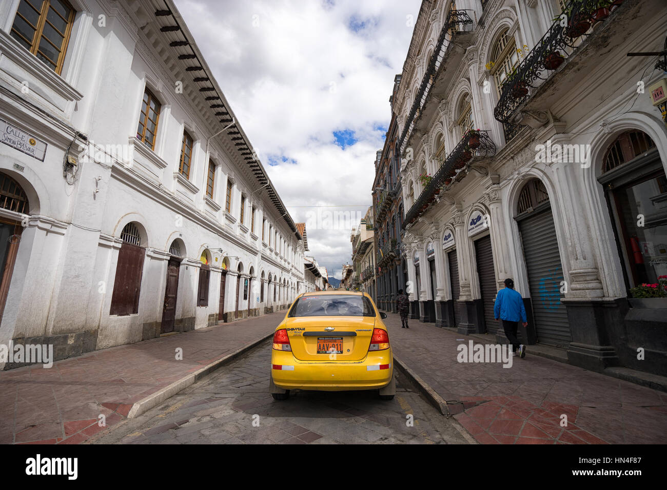 cityscape with a taxi Stock Photo - Alamy