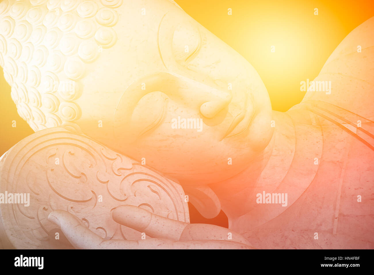 Most beautiful Colored 3D illustration Thai Style Sleeping Buddha face ...