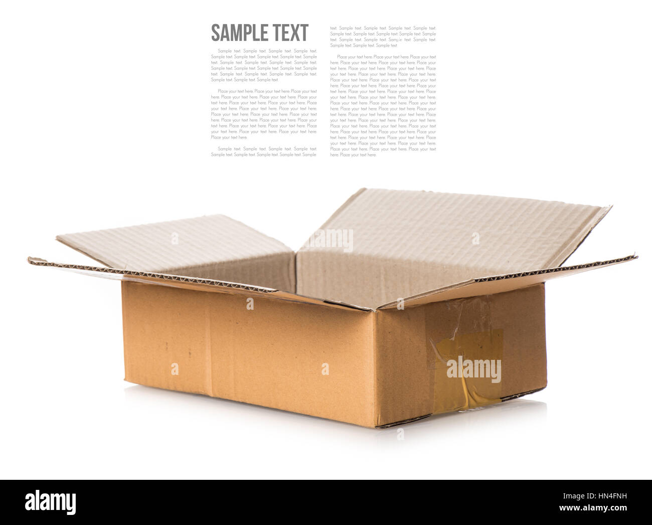 opened cardboard box isolated on white background Stock Photo - Alamy