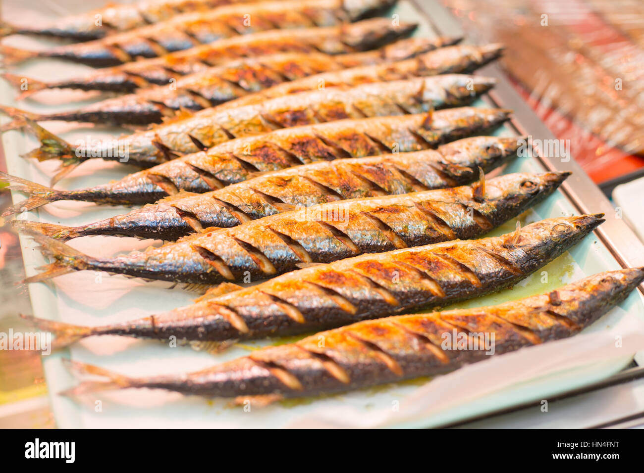 grilled mackerel or Saba fish grill sale in Japan Stock Photo - Alamy