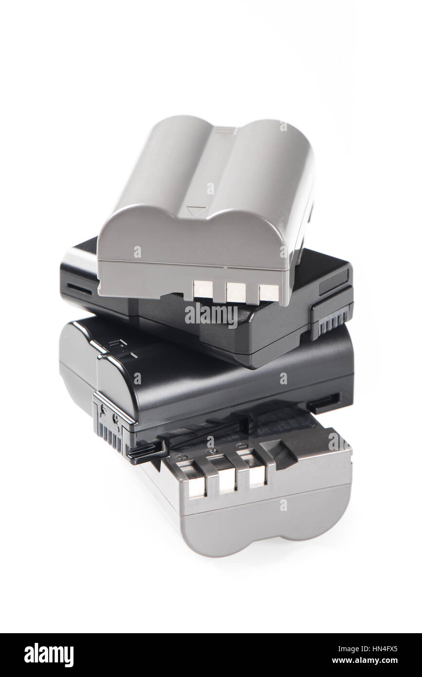 isolate battery packs on white background Stock Photo - Alamy