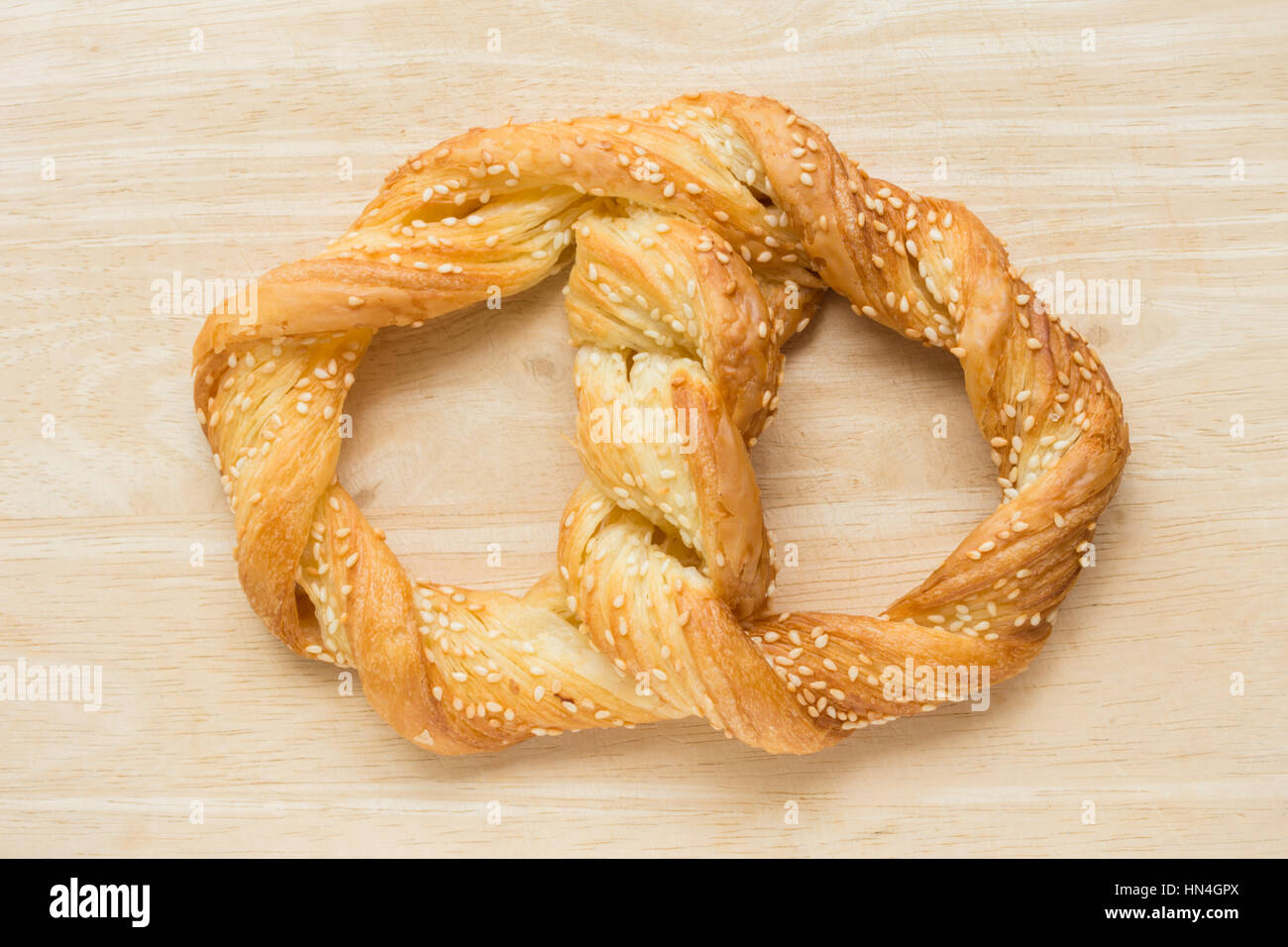 Sesame Pretzel bakery butter Stock Photo - Alamy