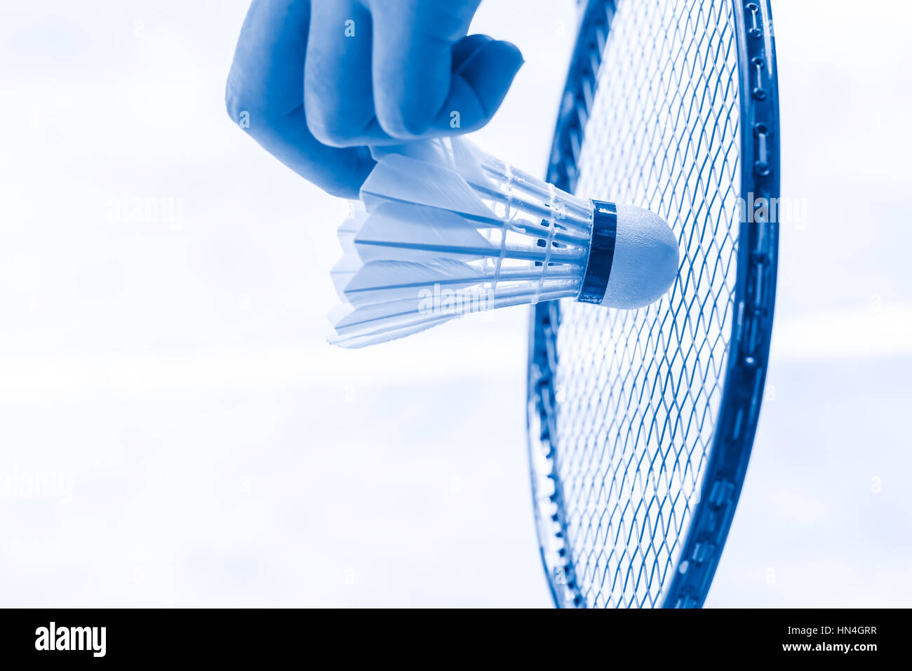 closeup hand playing serve badminton Stock Photo - Alamy