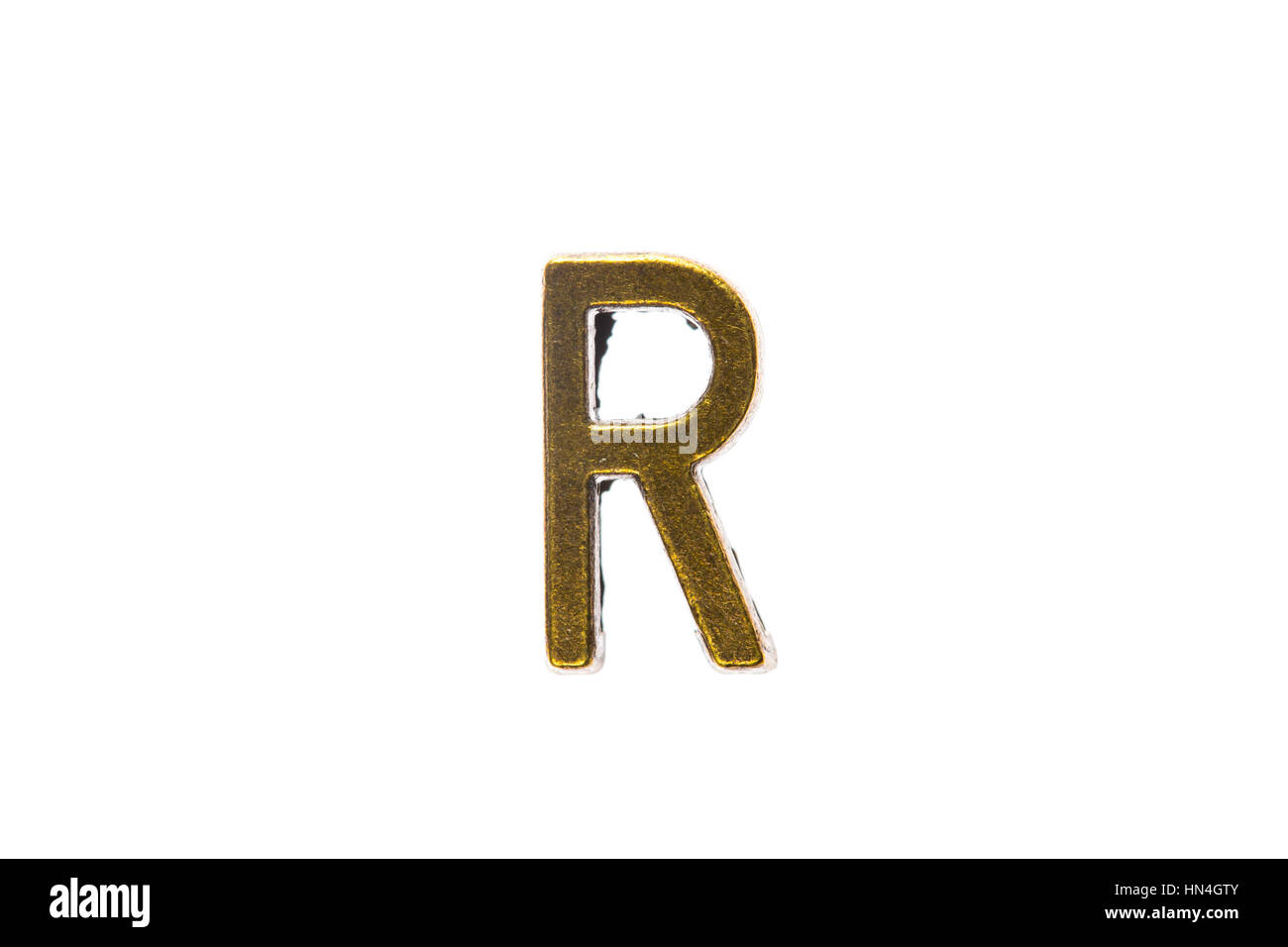 Gold Letter "R" Classic type retro style vintage capital text golden ...