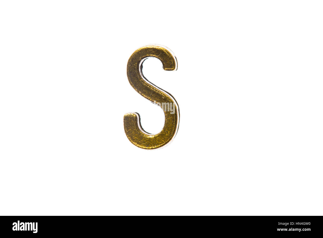 Gold Letter "S" Classic type retro style vintage capital text golden ...