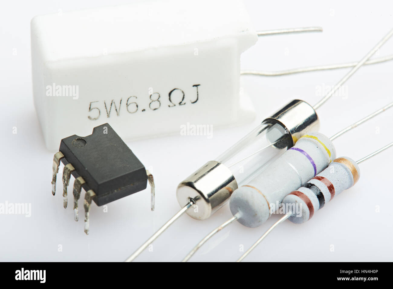 group of electrical parts isolated on white background Stock Photo - Alamy