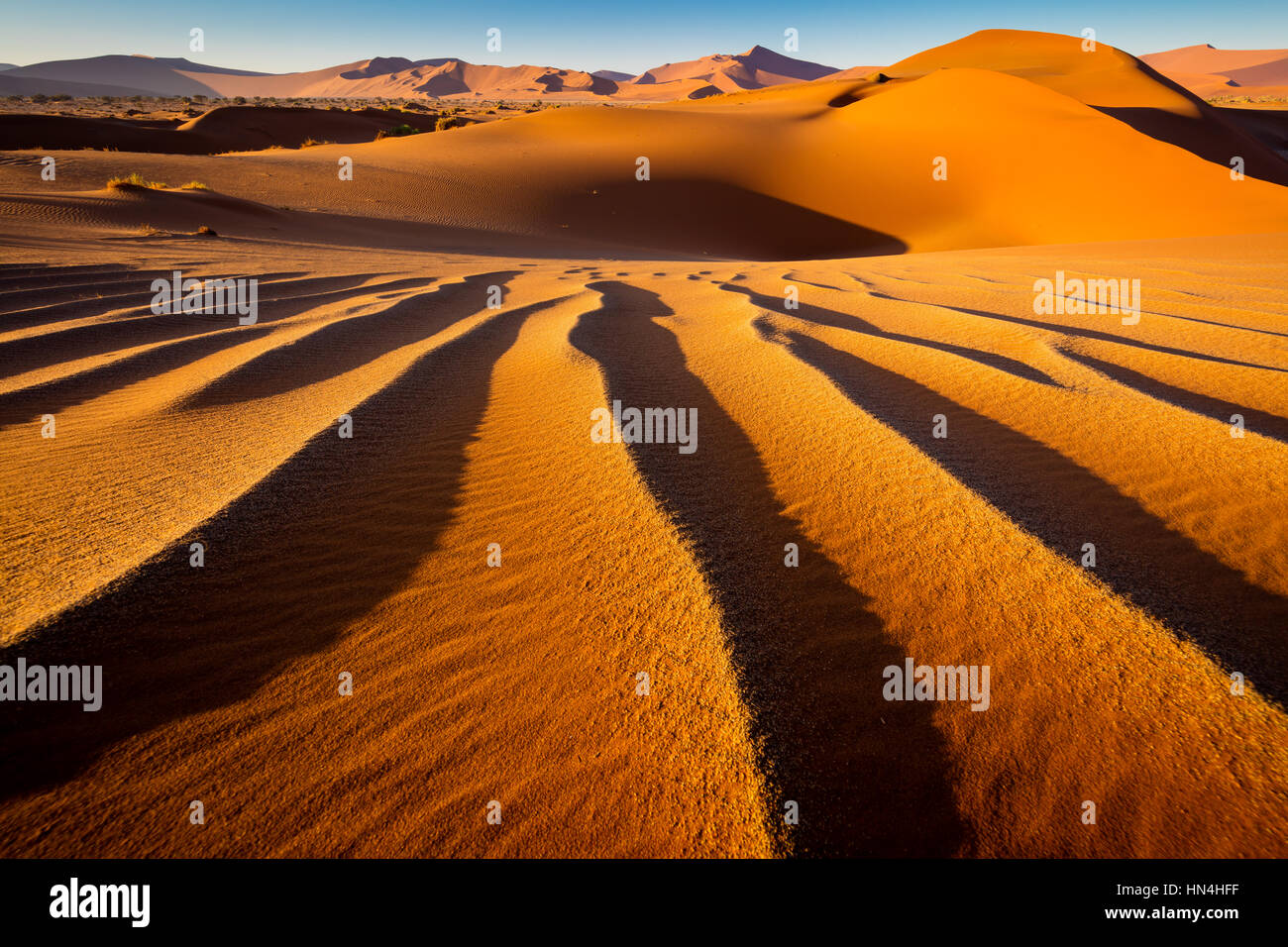 Sossusvlei and sand dunes in the namib desert of namibia hi-res stock ...