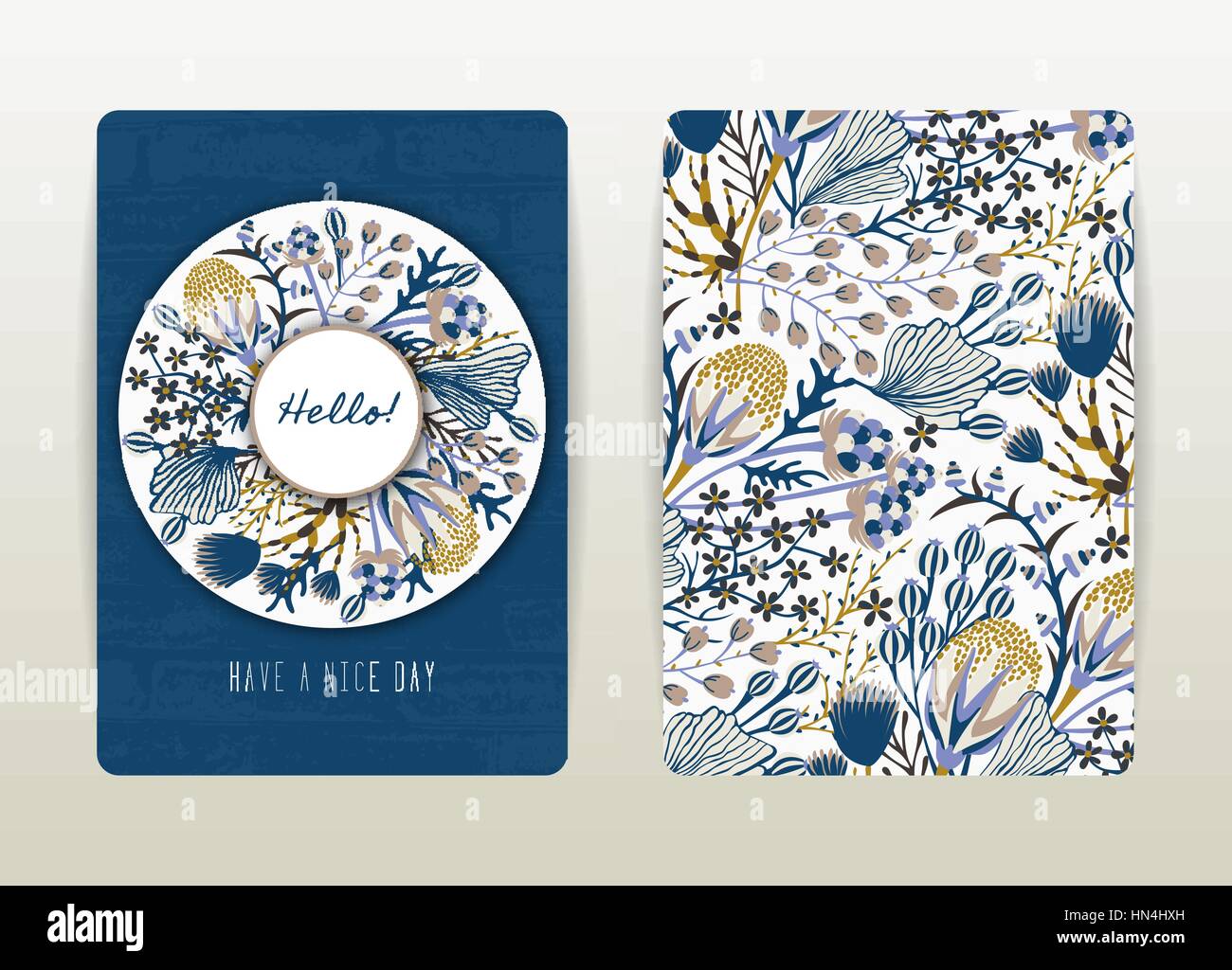 Cover design with floral pattern. Hand drawn creative flowers. Colorful ...