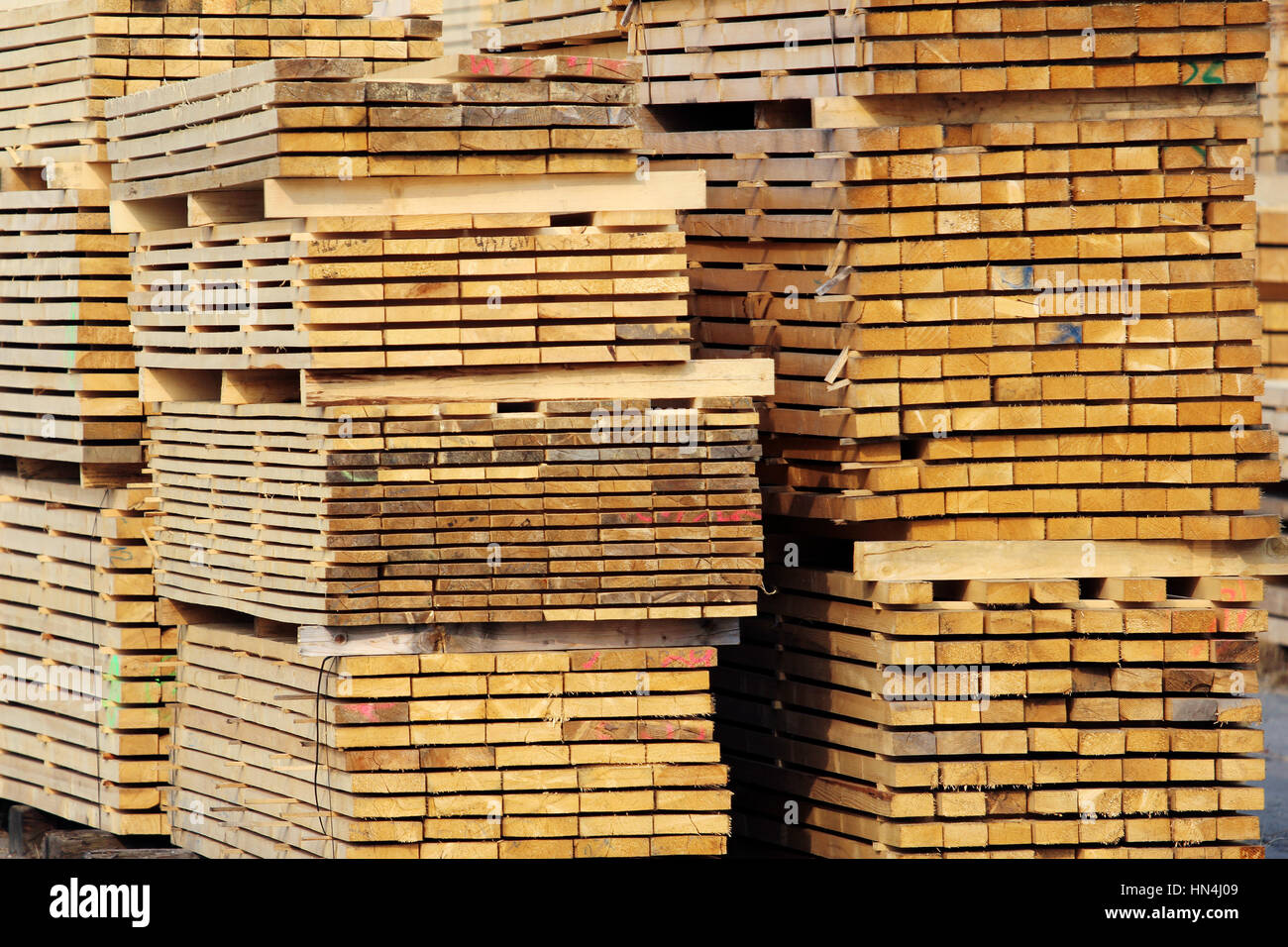 stock of wood lumbers on the factory yard Stock Photo - Alamy