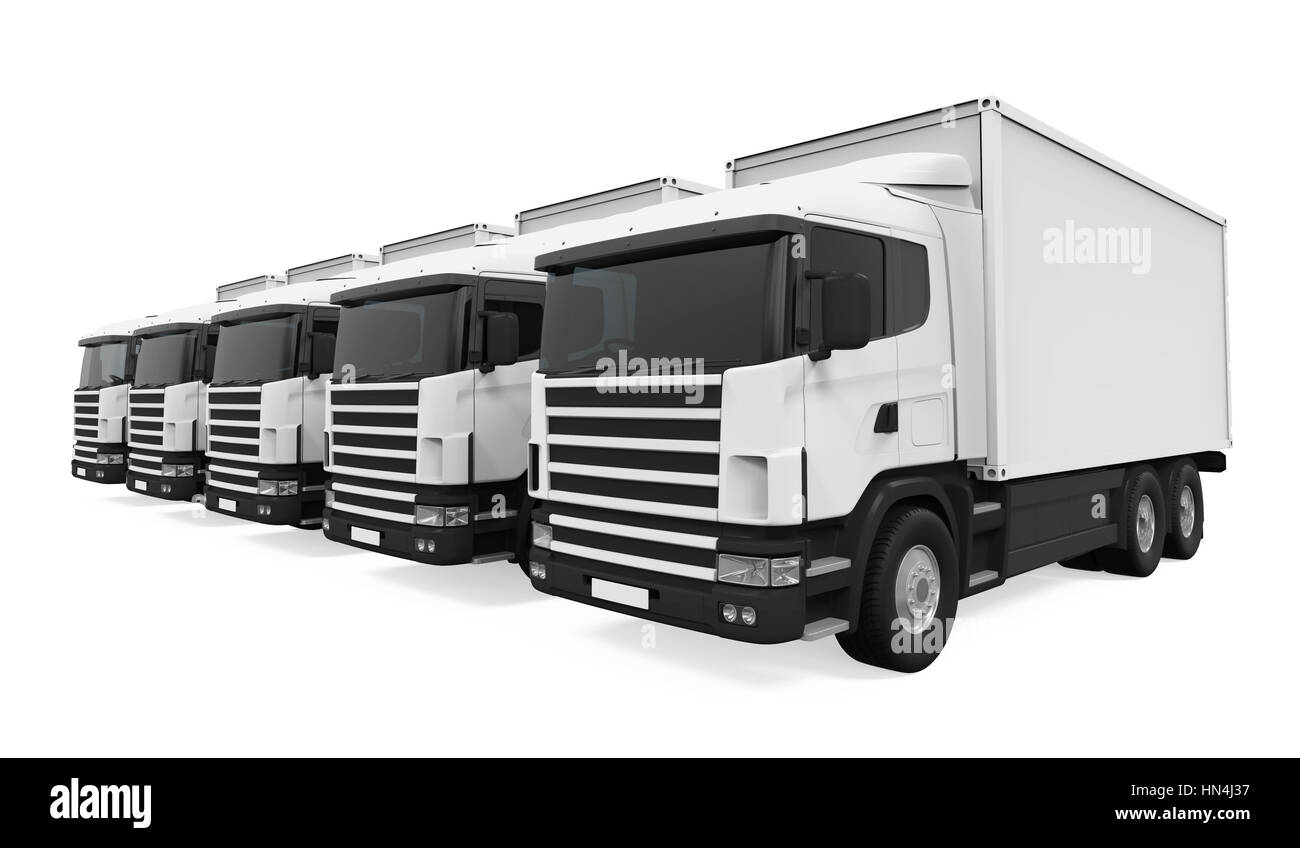 Fleet of Freight Transportation Isolated Stock Photo - Alamy
