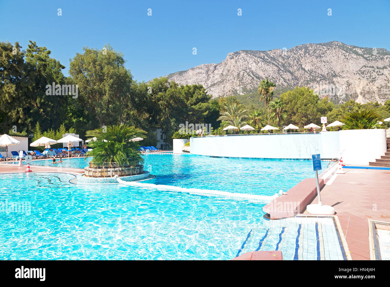 blur in turkey resort pool luxury vacation and background mountain ...