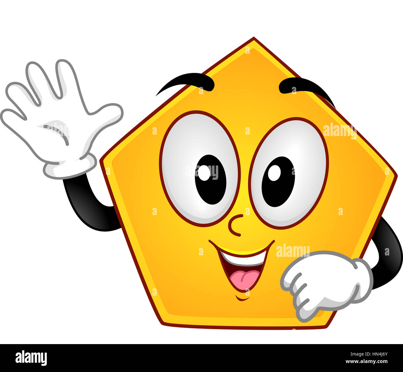 Mascot Illustration of a Pentagon Showing Five Fingers Stock Photo - Alamy