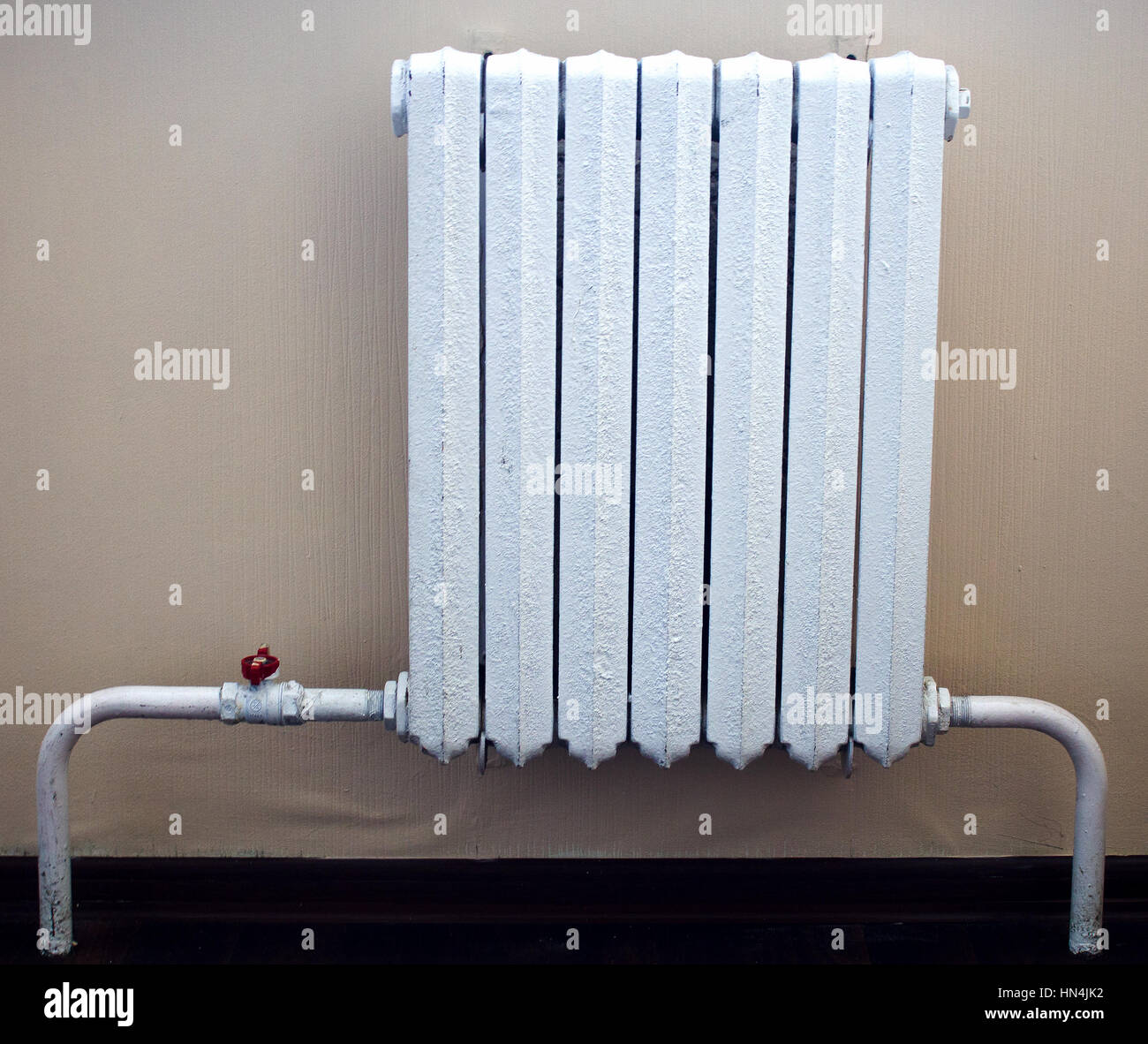 Radiator.Heating radiator with thermostat. Connection is done through ...