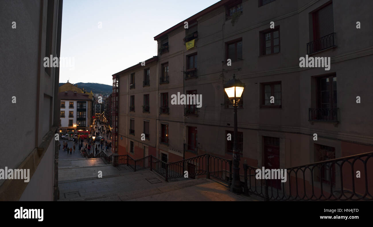 Bilbao: sunset on Calzadas de Mallona, the staircase built in 1745 that ...