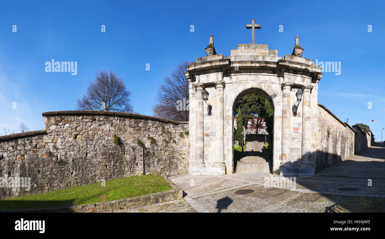 The arch of the former cemetery of Bilbao on the Calzadas de Mallona ...