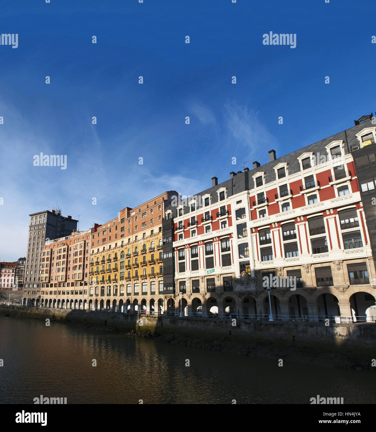 Skyline of Bilbao, the largest municipality of the Autonomous Community ...