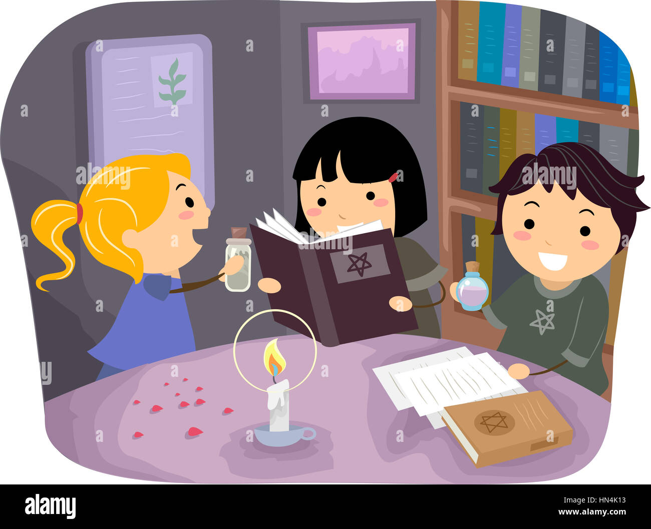 Stickman Illustration of Kids Conducting a Magic Experiment Stock Photo ...