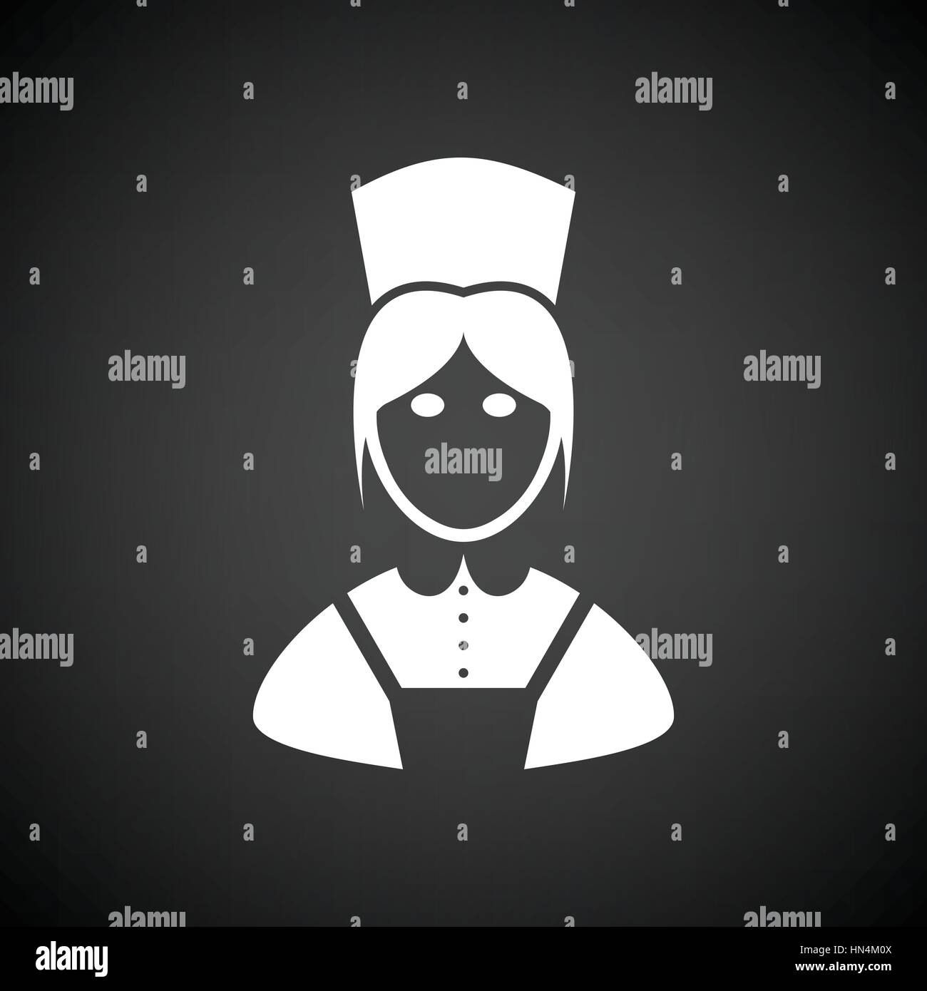 Hotel maid icon. Black background with white. Vector illustration Stock ...