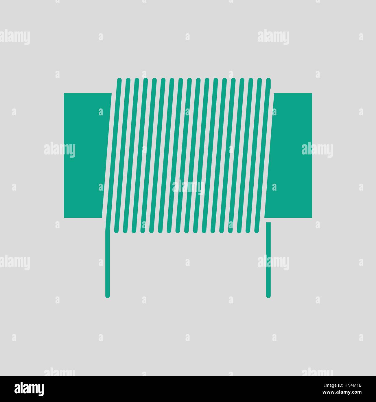 Inductor coil icon. Gray background with green. Vector illustration ...