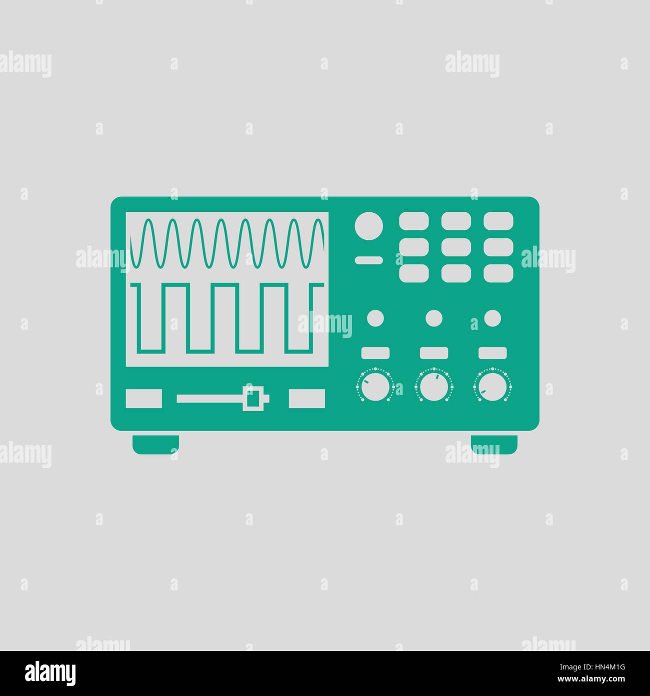 Oscilloscope icon. Gray background with green. Vector illustration ...