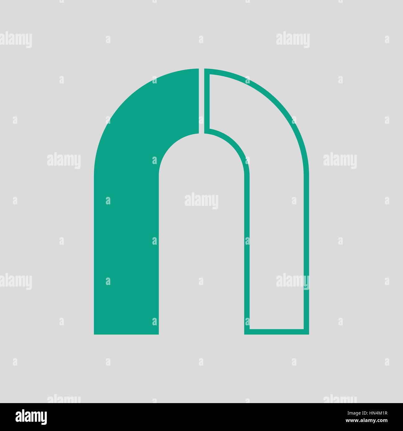 Magnet icon. Gray background with green. Vector illustration Stock ...