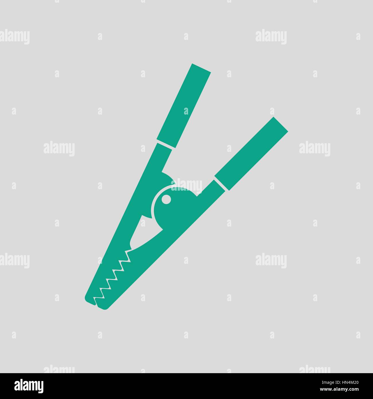 Crocodile clip icon. Gray background with green. Vector illustration ...