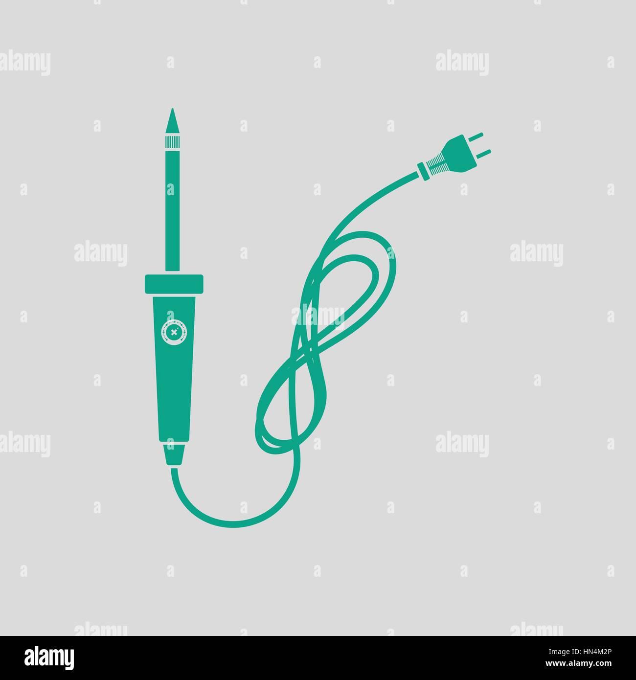 Soldering iron icon. Gray background with green. Vector illustration ...