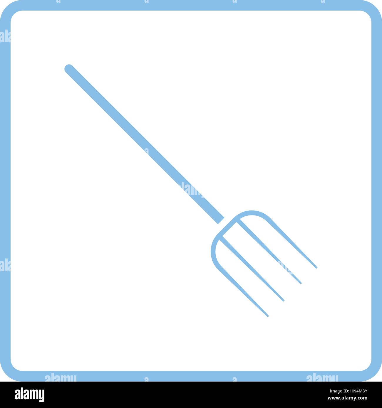Pitchfork icon. Blue frame design. Vector illustration Stock Vector ...