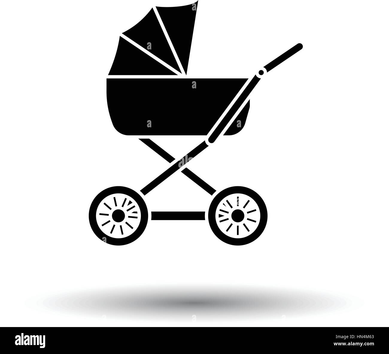 Pram ico. White background with shadow design. Vector illustration ...