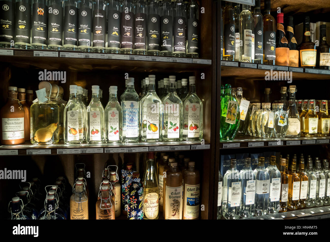 Munich, Germany - August 6, 2016: Showcase with different varieties of ...