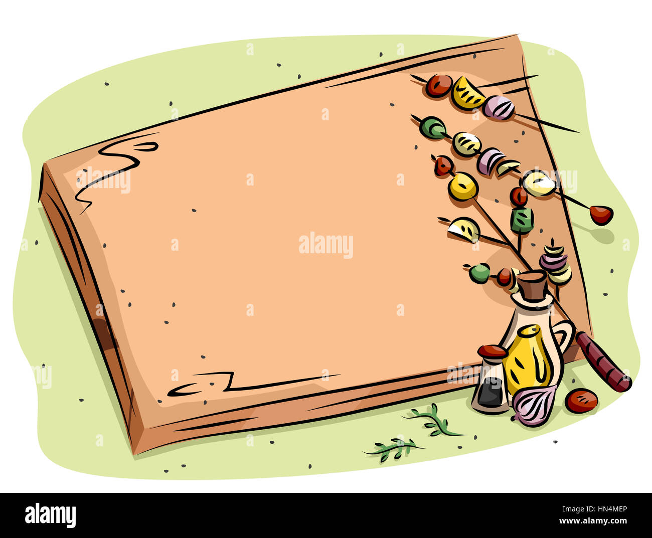 Frame Illustration Featuring a Chopping Board Stock Photo - Alamy