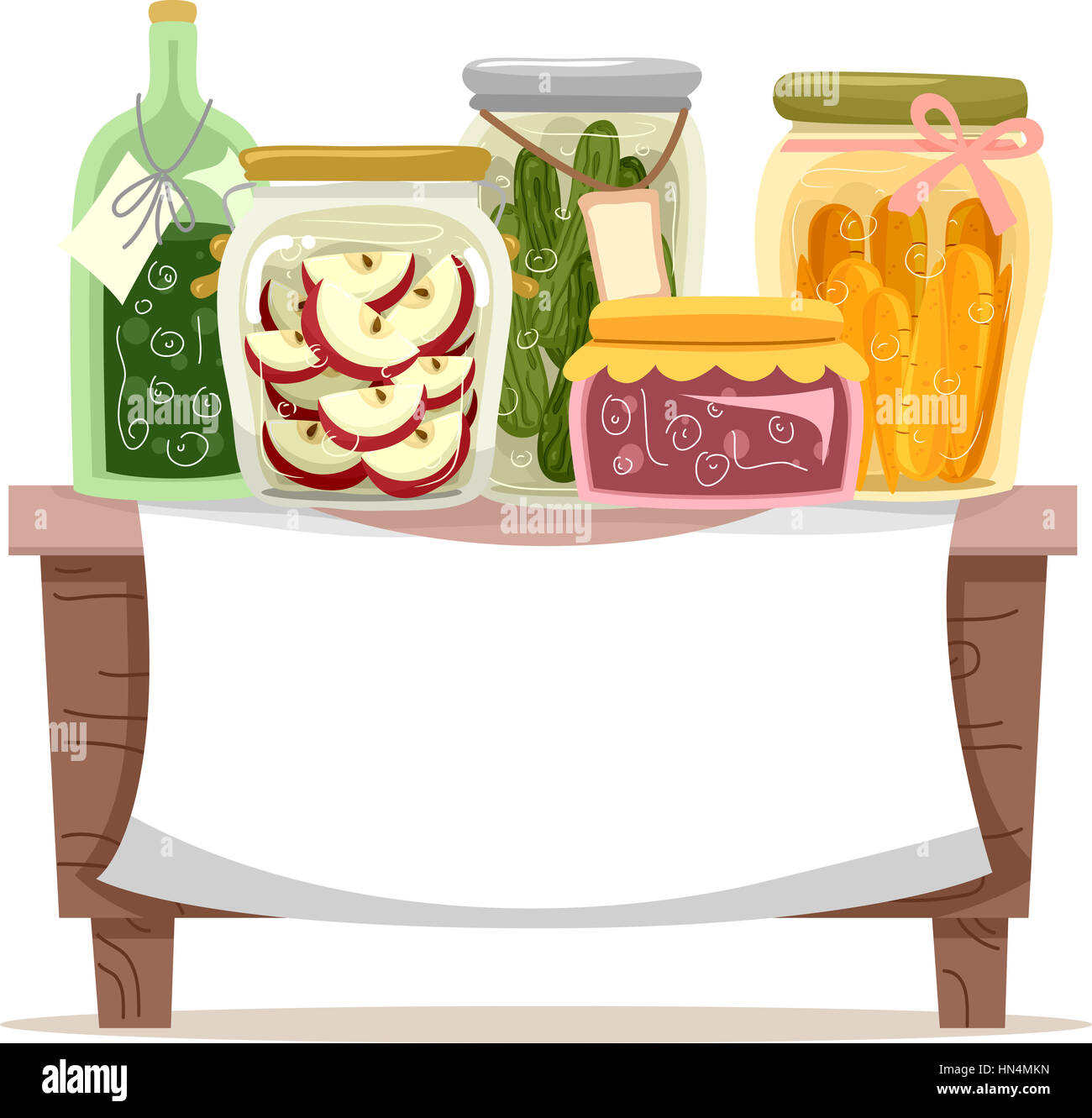Banner Illustration Featuring Different Preserved Food Stock Photo - Alamy