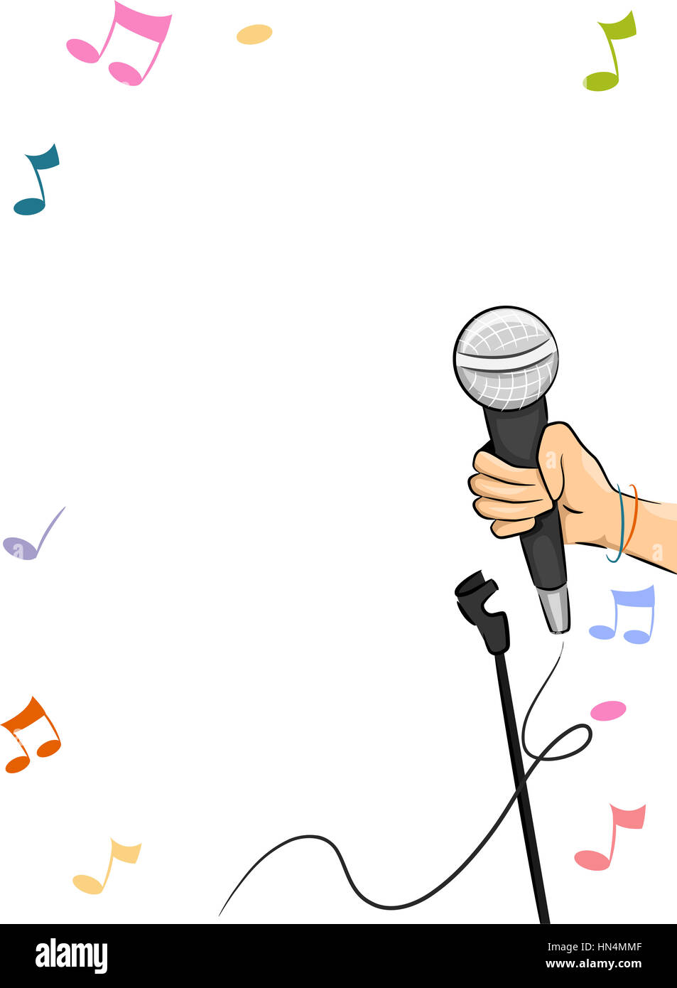 Border Illustration Promoting an Open Mic Session Stock Photo - Alamy