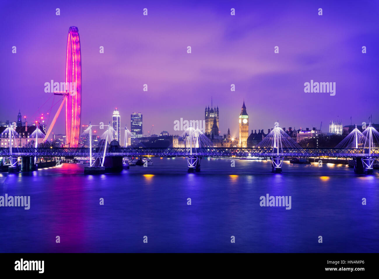 Waterloo bridge lights hi-res stock photography and images - Alamy