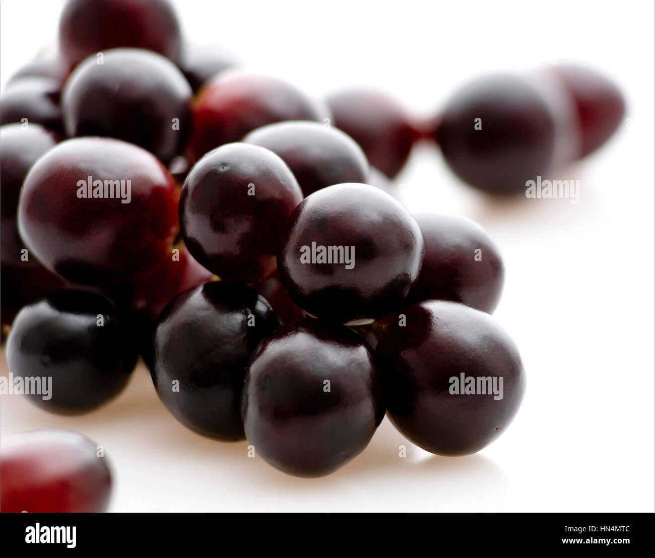 Dark grapes on a white background Stock Photo - Alamy