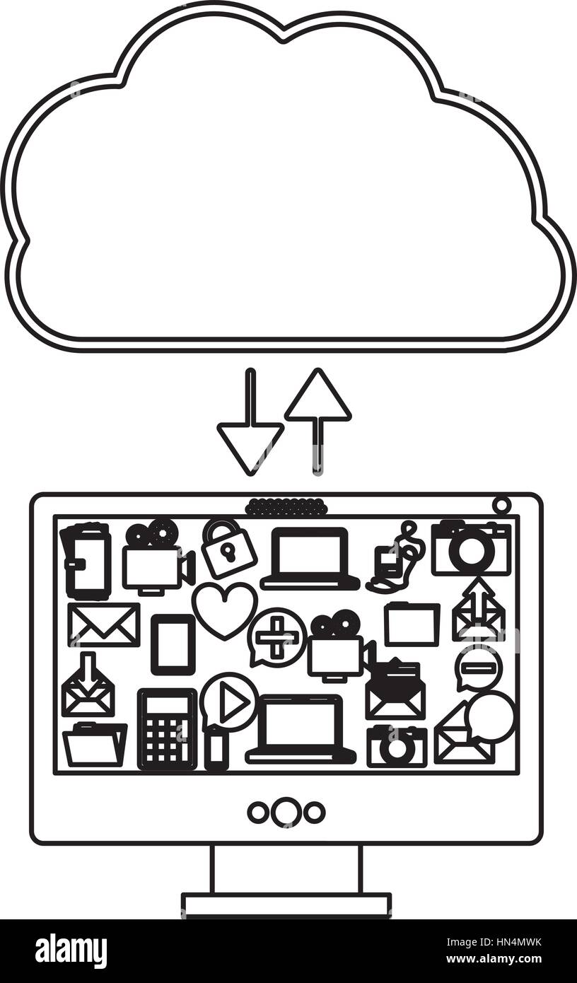 Cloud computing technology icon vector illustration graphic design Stock Vector Image & Art - Alamy