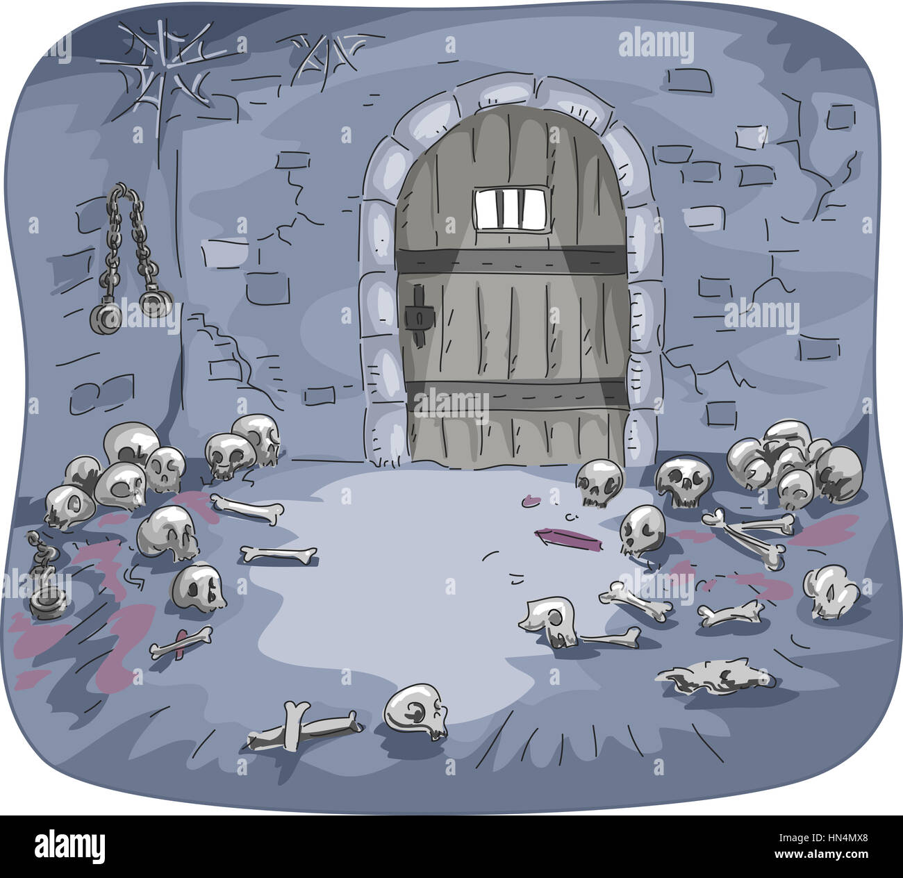 Illustration of the Interior of a Dingy Dungeon Stock Photo - Alamy