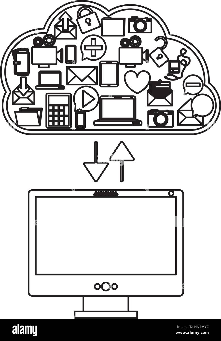 Cloud computing technology icon vector illustration graphic design Stock Vector Image & Art - Alamy