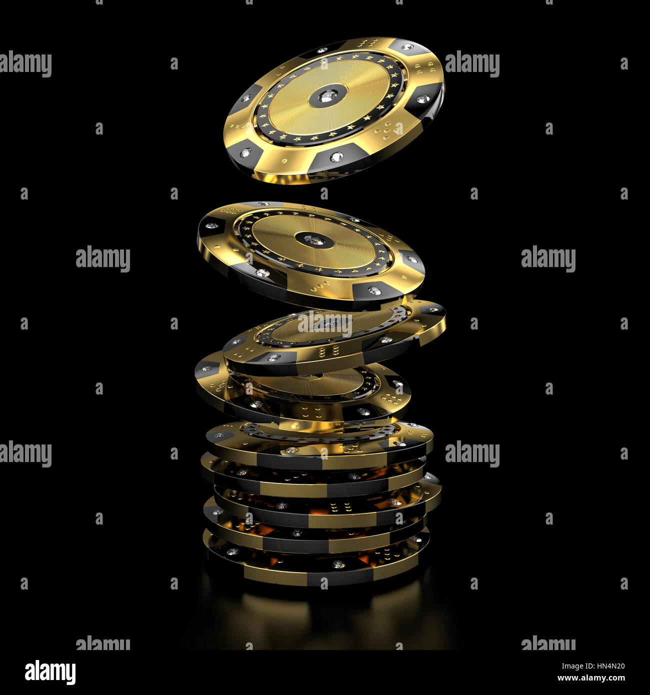luxury casino chip gold and diamond 3d rendering image Stock Photo - Alamy