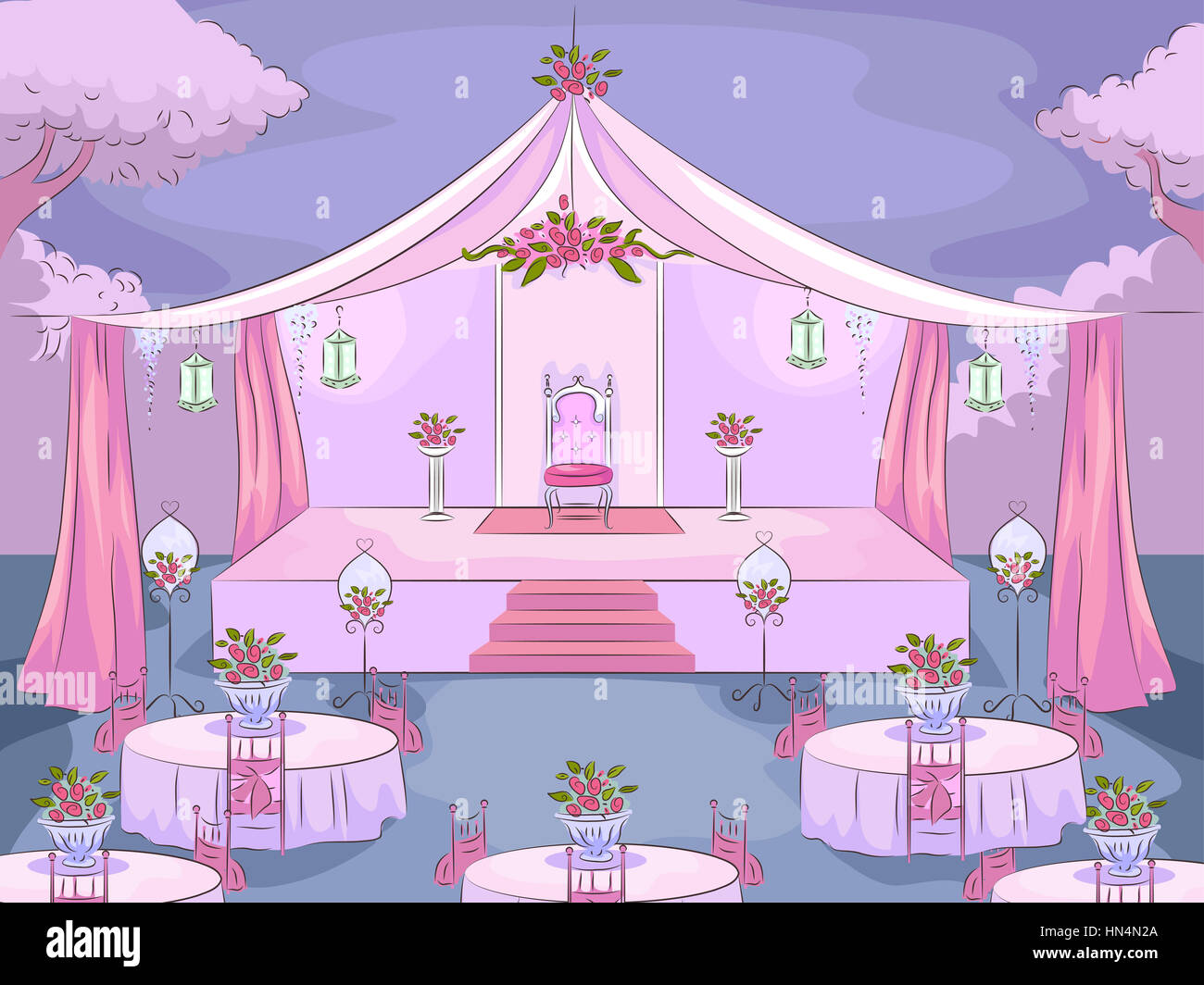 Illustration Featuring the Venue of a Debut Party Stock Photo - Alamy